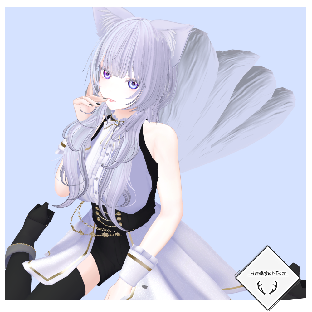 [VRChat] 九尾(Ears＋Tail)_対応:5 Avatar【3Dモデル】 - Hemlighet-Deer - BOOTH
