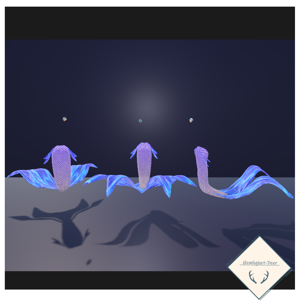 [VRChat] 人魚の尻尾 ※6アバター対応※【3Dモデル】 - Hemlighet-Deer - BOOTH