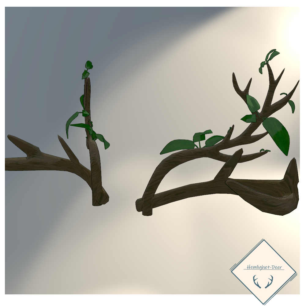 [VRChat] 鹿の角(2種) Antler※6アバター対応※【3Dモデル】 - Hemlighet-Deer - BOOTH