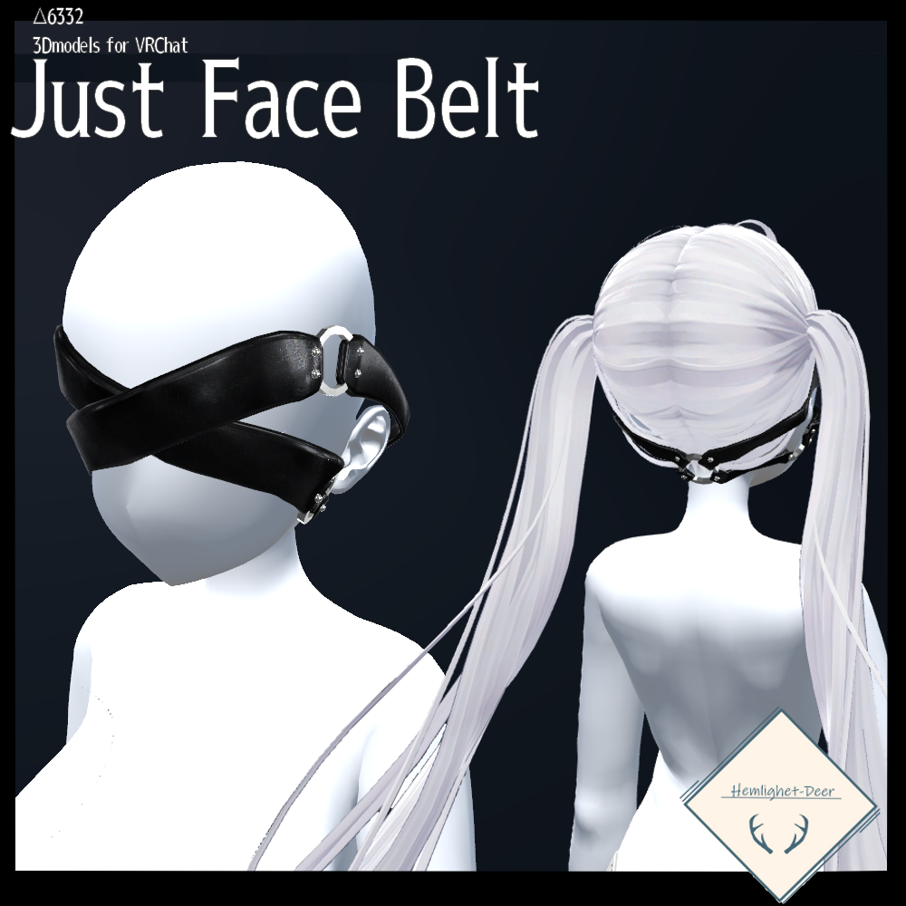 [VRChat] Just Face Belt_夜中のテンション【3Dモデル】 - Hemlighet-Deer - BOOTH
