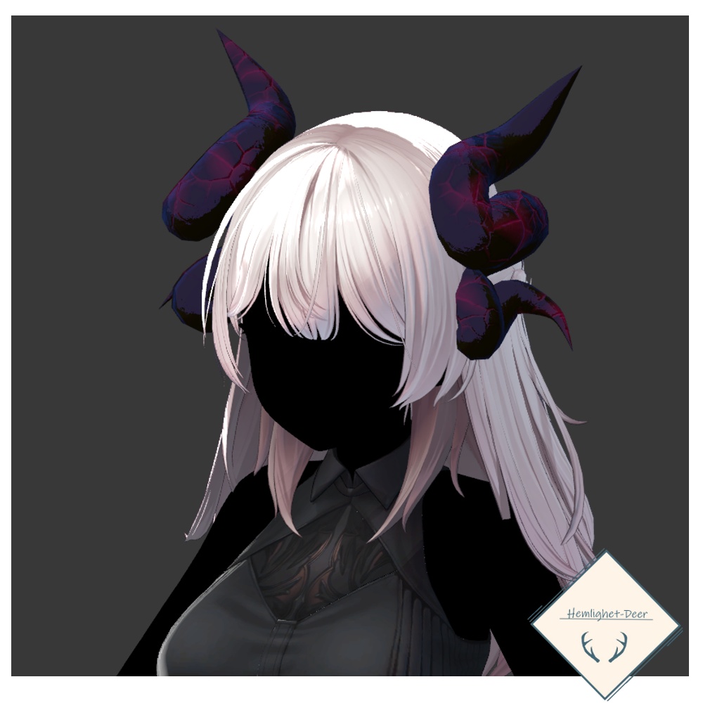 [VRChat] Double Horns (対応:6アバター)【3Dモデル】 - Hemlighet-Deer - BOOTH