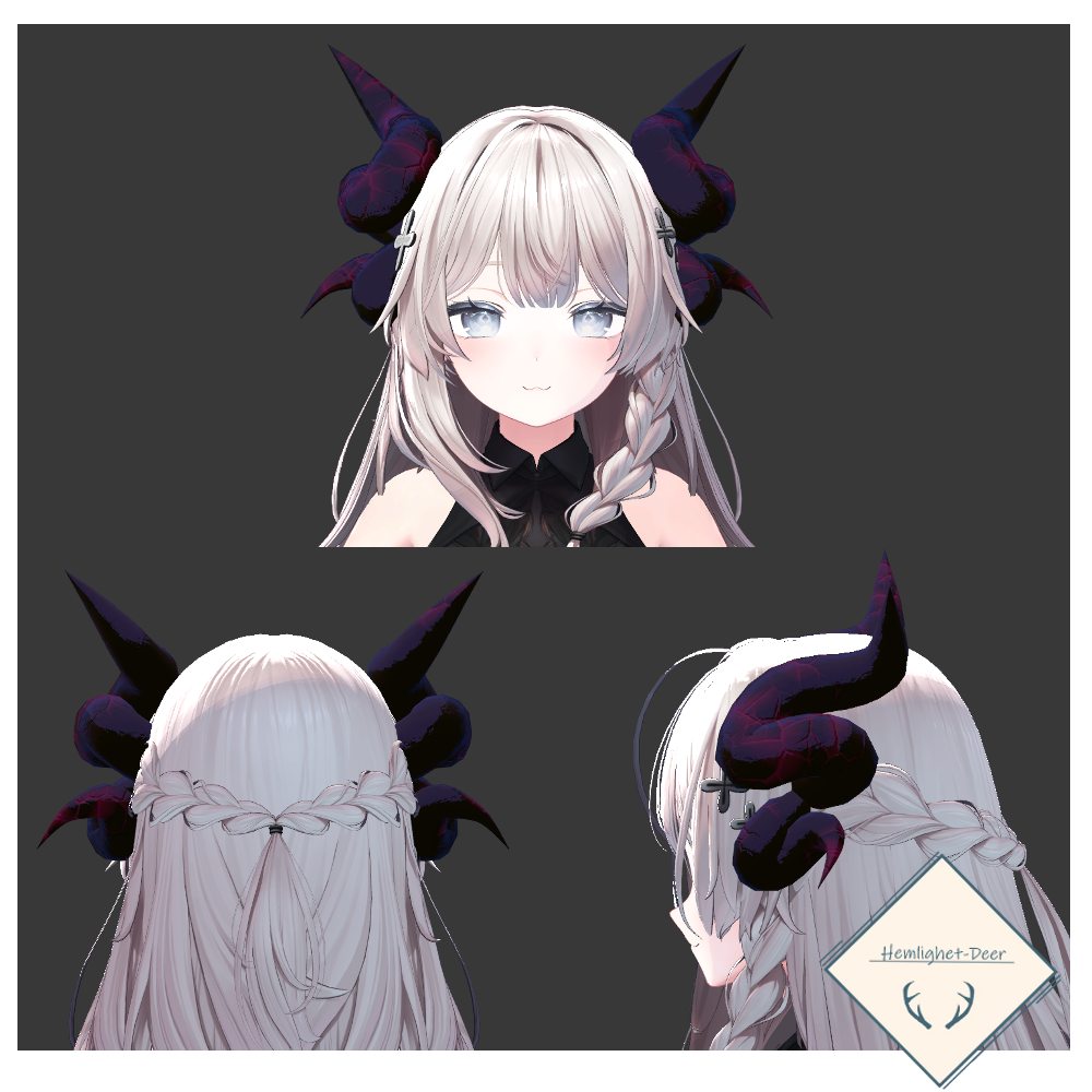 [VRChat] Double Horns (対応:6アバター)【3Dモデル】 - Hemlighet-Deer - BOOTH