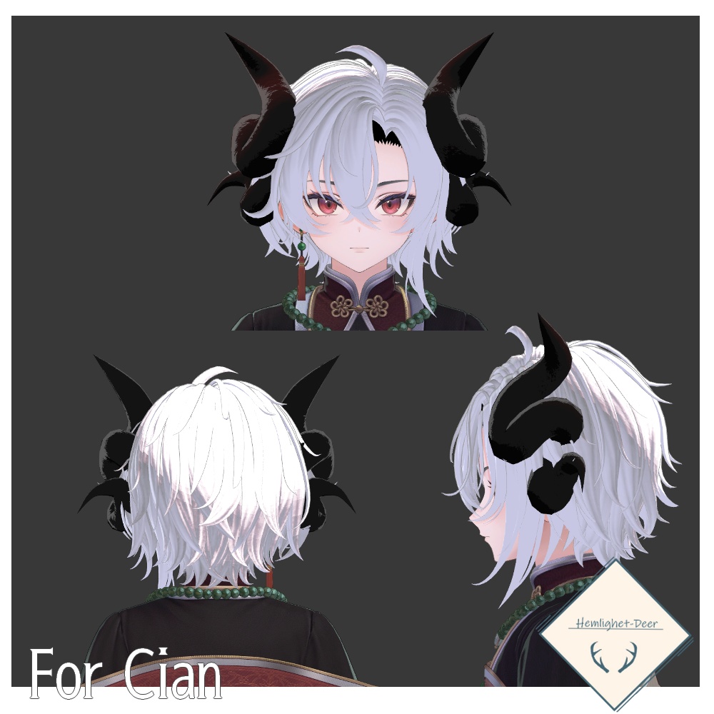 [VRChat] Double Horns (対応:6アバター)【3Dモデル】 - Hemlighet-Deer - BOOTH