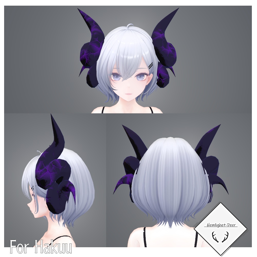 [VRChat] Double Horns (対応:6アバター)【3Dモデル】 - Hemlighet-Deer - BOOTH