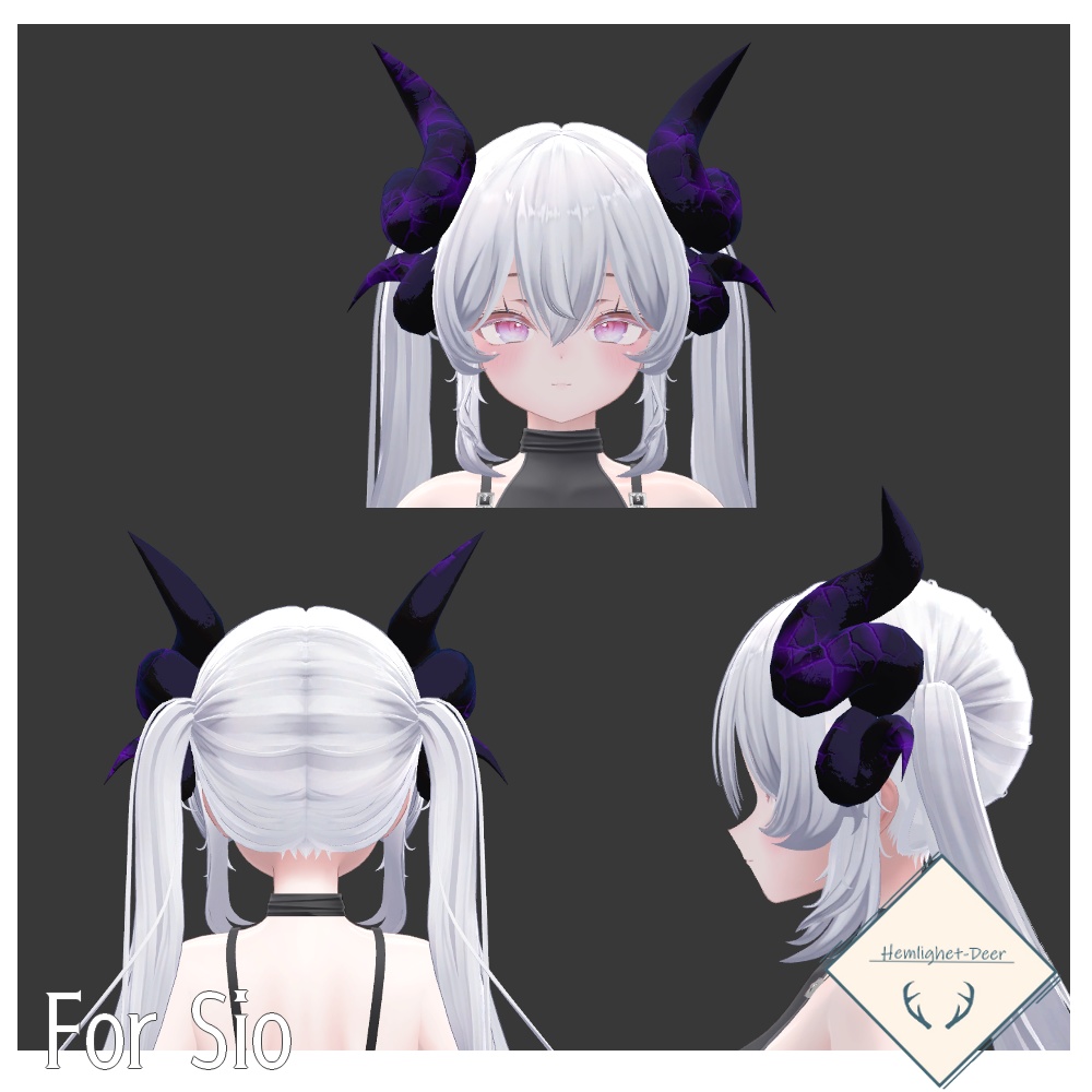 [VRChat] Double Horns (対応:6アバター)【3Dモデル】 - Hemlighet-Deer - BOOTH