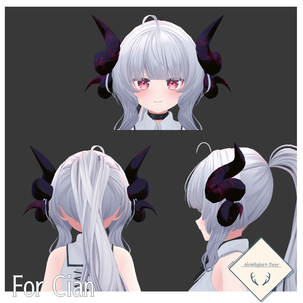 [VRChat] Double Horns (対応:6アバター)【3Dモデル】 - Hemlighet-Deer - BOOTH