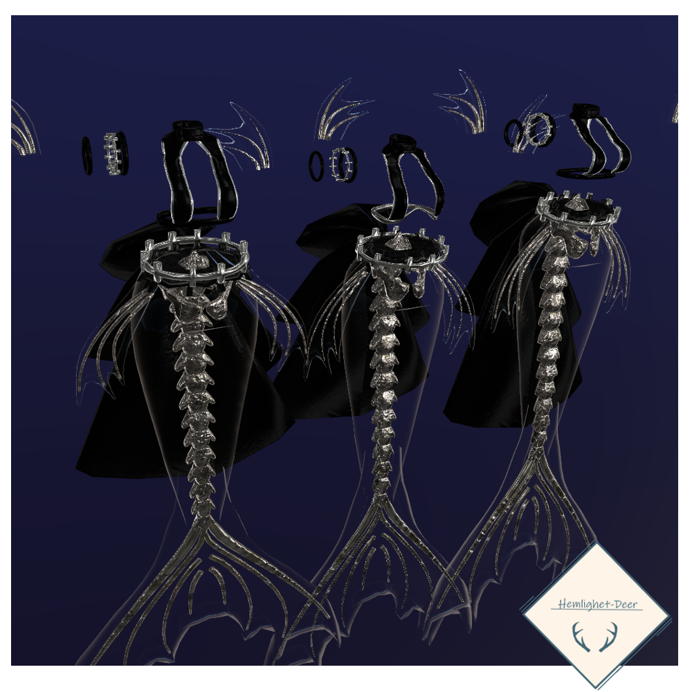 [VRChat] 骨尻尾の人魚/Scull mermaid(3Avatart対応/MA可)【3Dモデル】 - Hemlighet-Deer ...