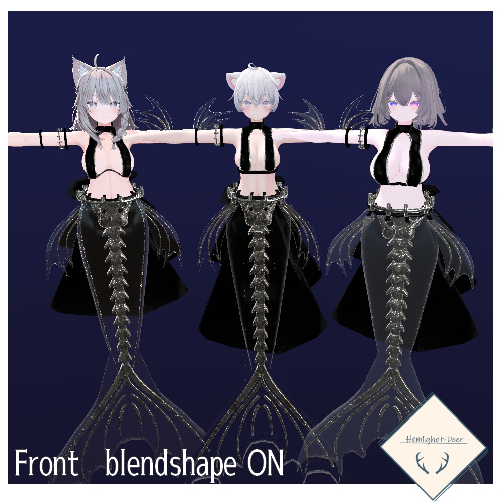 [VRChat] 骨尻尾の人魚/Scull mermaid(3Avatart対応/MA可)【3Dモデル】 - Hemlighet-Deer ...