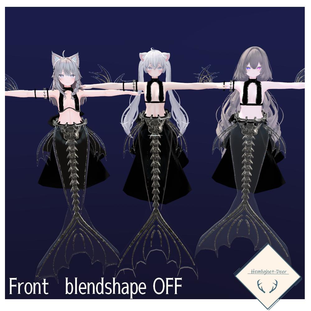 [VRChat] 骨尻尾の人魚/Scull mermaid(3Avatart対応/MA可)【3Dモデル】 - Hemlighet-Deer ...