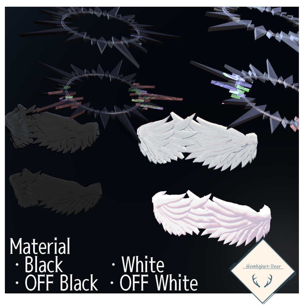 [VRChat] Feather Eye Mask(ヘイロー付) (3Avatart対応/MA可)【3Dモデル】 - Hemlighet ...