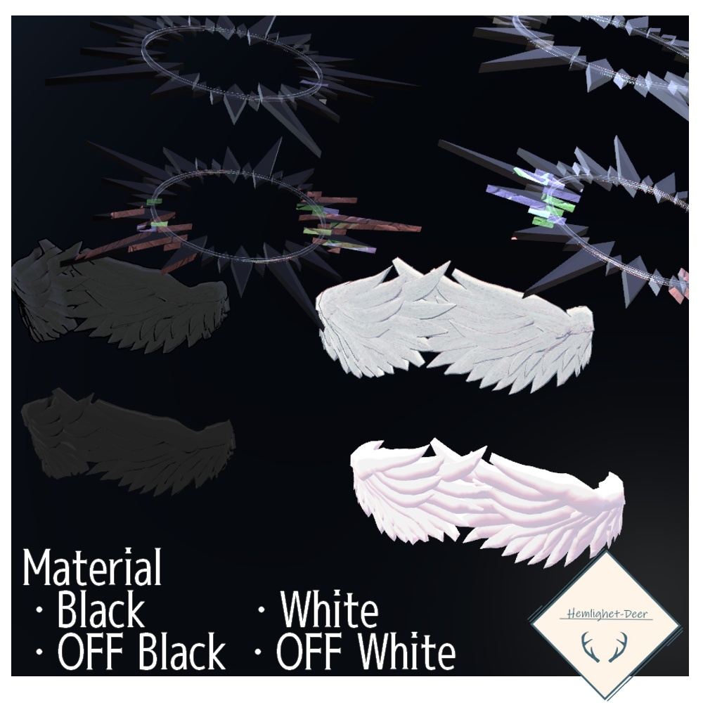 [VRChat] Feather Eye Mask(ヘイロー付) (3Avatart対応/MA可)【3Dモデル】 - Hemlighet ...