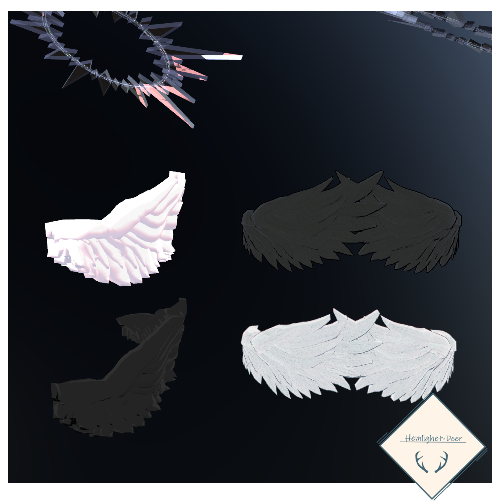 [VRChat] Feather Eye Mask(ヘイロー付) (3Avatart対応/MA可)【3Dモデル】 - Hemlighet ...