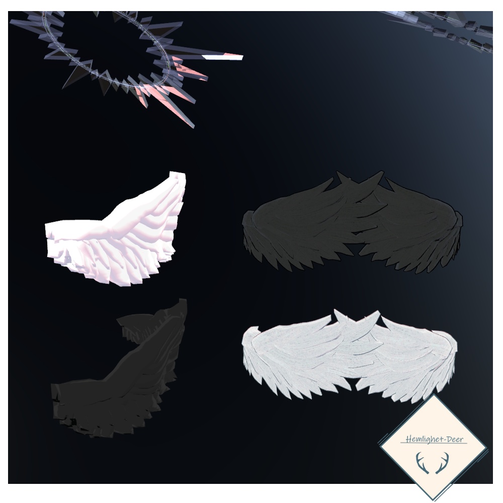 [VRChat] Feather Eye Mask(ヘイロー付) (3Avatart対応/MA可)【3Dモデル】 - Hemlighet ...