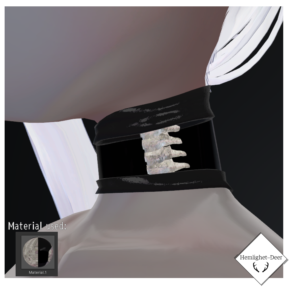 [VRChat] Skeleton.Neck (頚椎の装飾品)(アバター3対応)【3Dモデル】 - Hemlighet-Deer - BOOTH