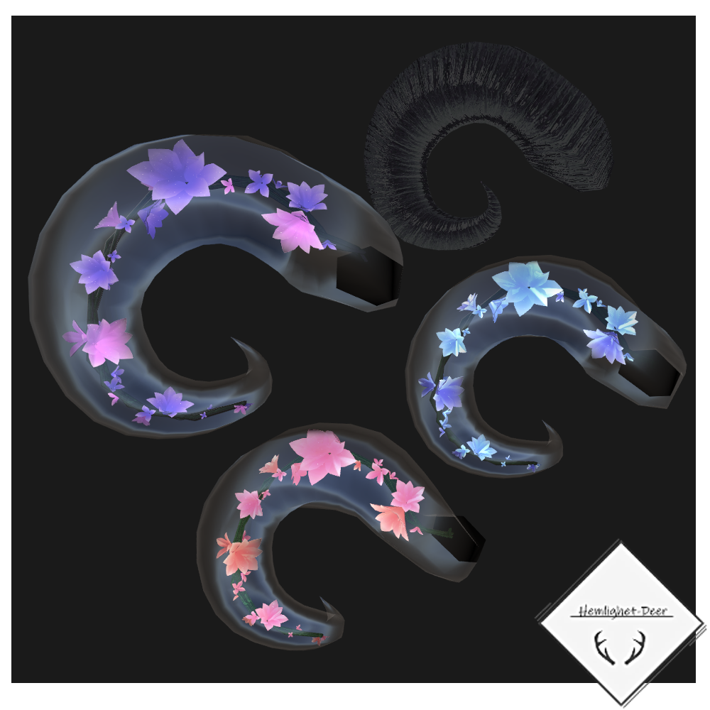 [VRChat] Horn.glass/ ツノ (対応: 4アバター)【3Dモデル】 - Hemlighet-Deer - BOOTH