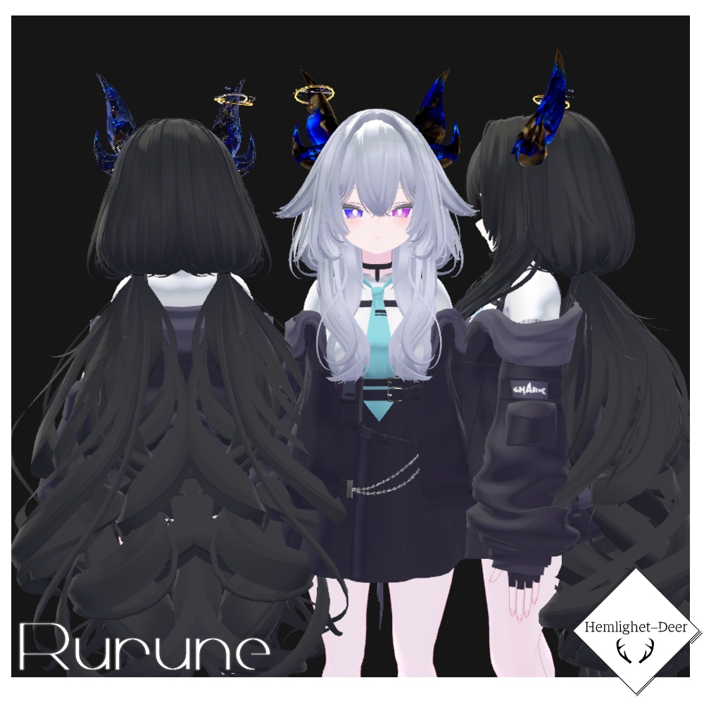 [VRChat] 星屑の ツノ/シェイプキー付 (対応: 5アバター)【3Dモデル】 - Hemlighet-Deer - BOOTH