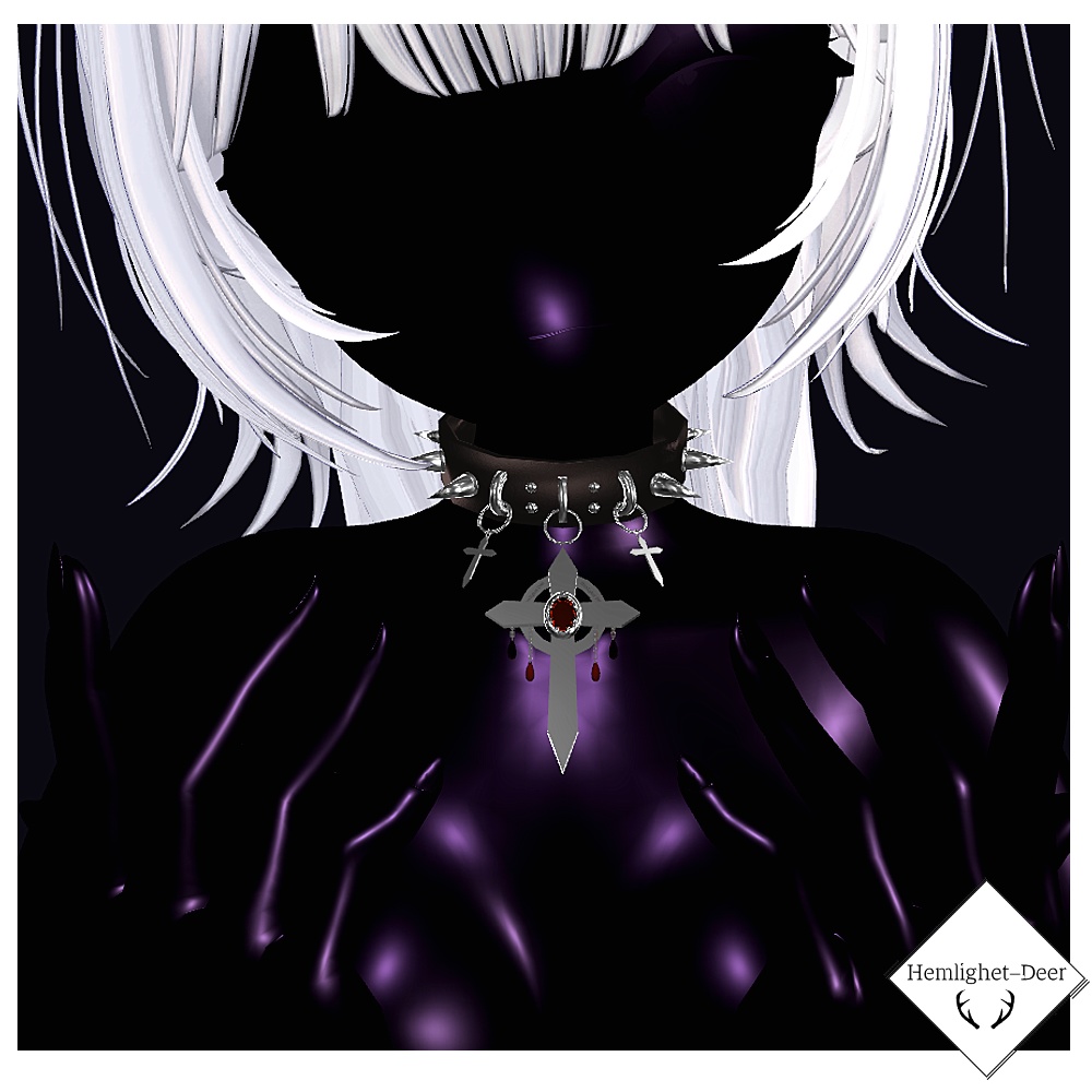[VRChat] Collar Spik(Choker) 【3Dモデル】 - Hemlighet-Deer - BOOTH