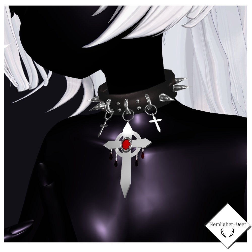[VRChat] Collar Spik(Choker) 【3Dモデル】 - Hemlighet-Deer - BOOTH
