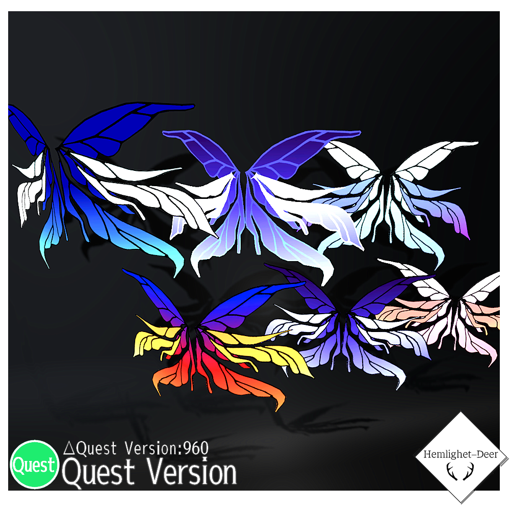 [VRChat] Oberon_妖精王の翼 (Animation付)【3Dモデル】 - Hemlighet-Deer - BOOTH