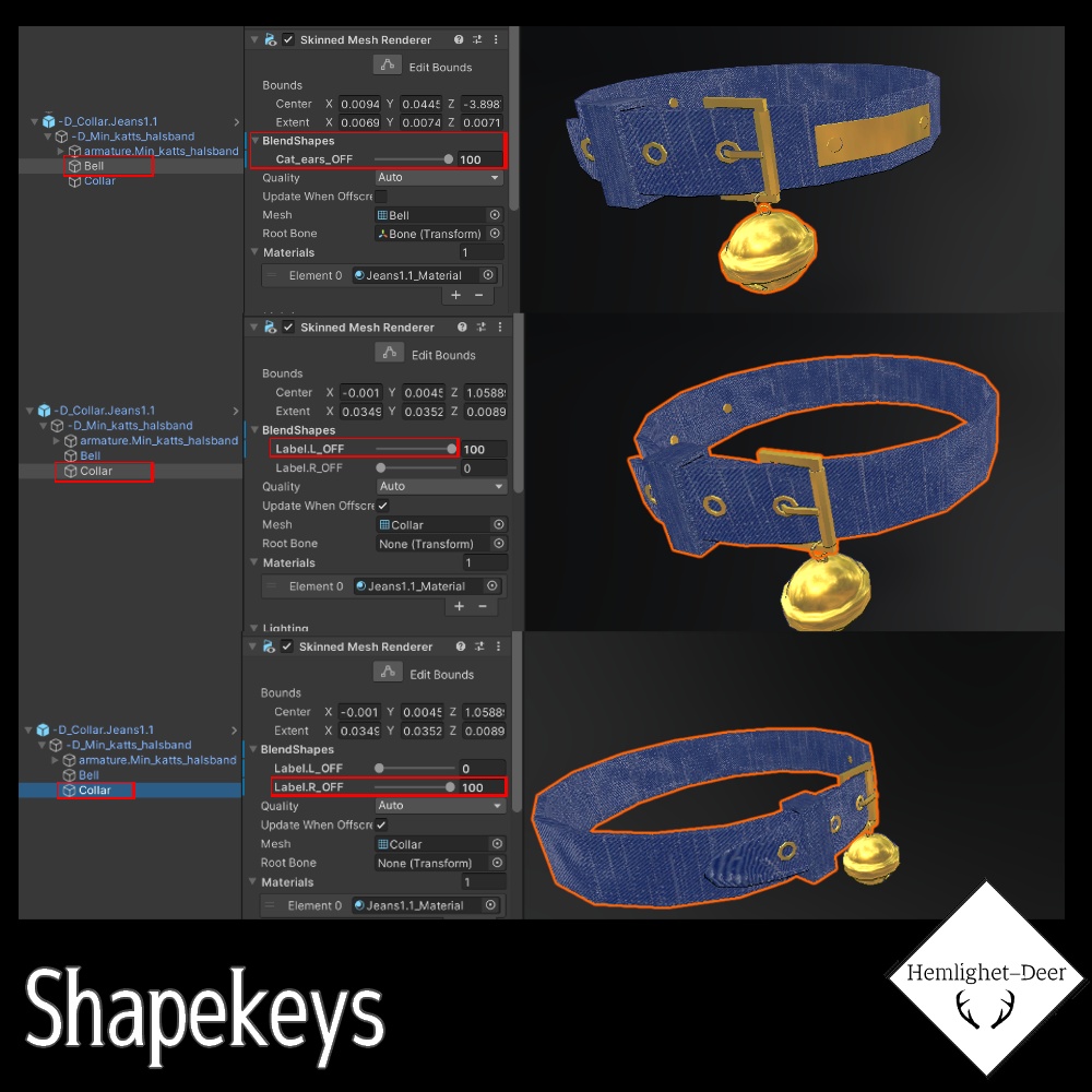 [VRChat] Just うちの子の首輪_(Shapekey付/文字入れ可) 【3Dモデル】 - Hemlighet-Deer - BOOTH