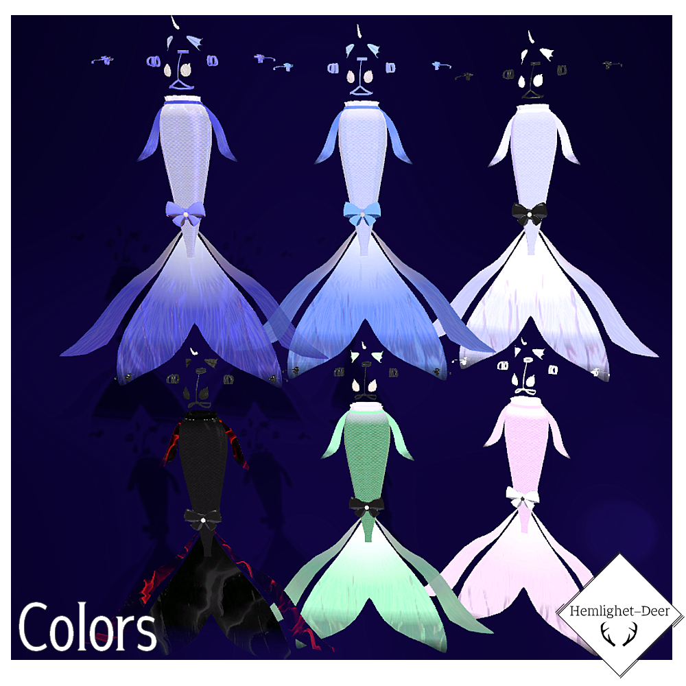 [VRChat] Mermaid (対応:3アバター)【3Dモデル】 - Hemlighet-Deer - BOOTH