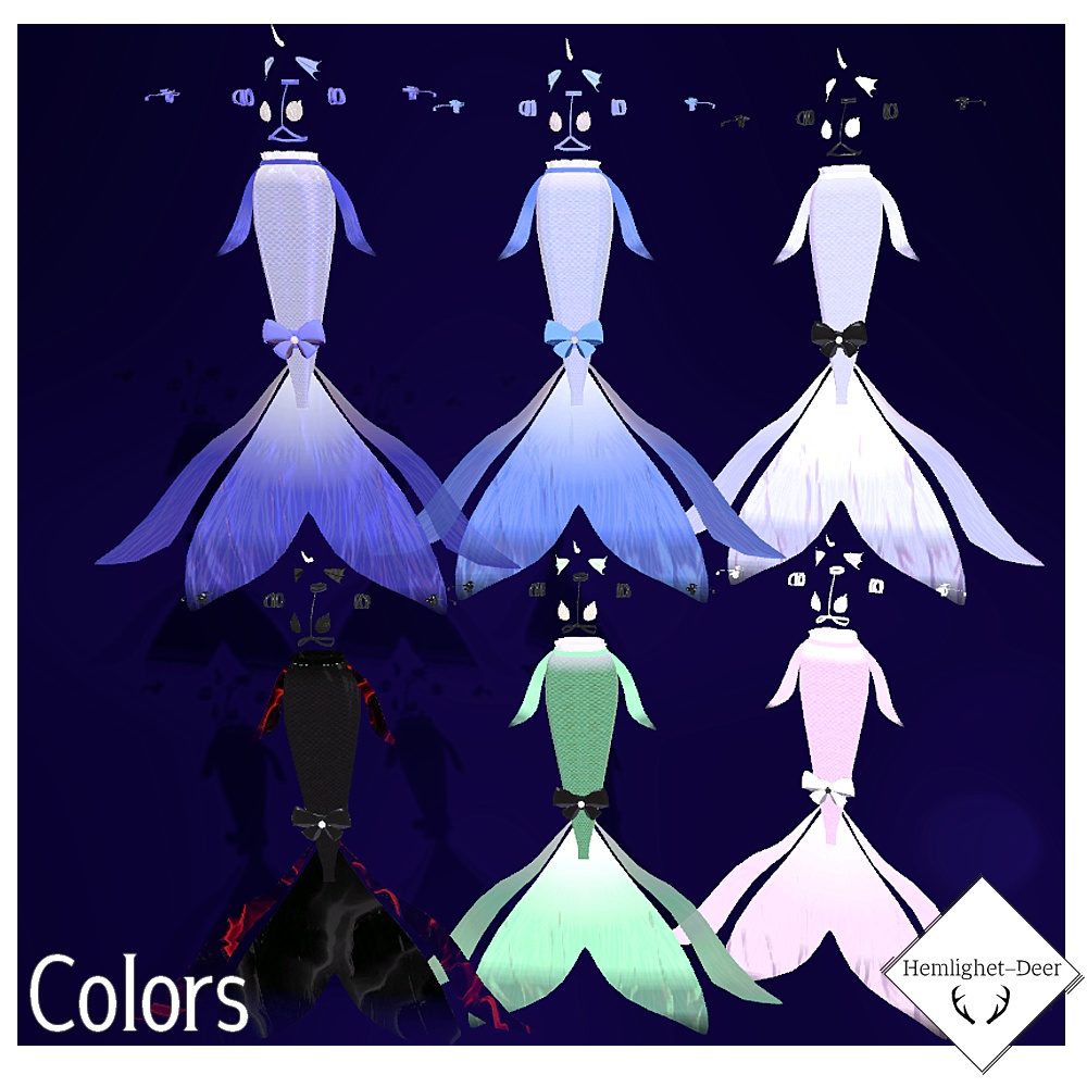 [VRChat] Mermaid (対応:3アバター)【3Dモデル】 - Hemlighet-Deer - BOOTH