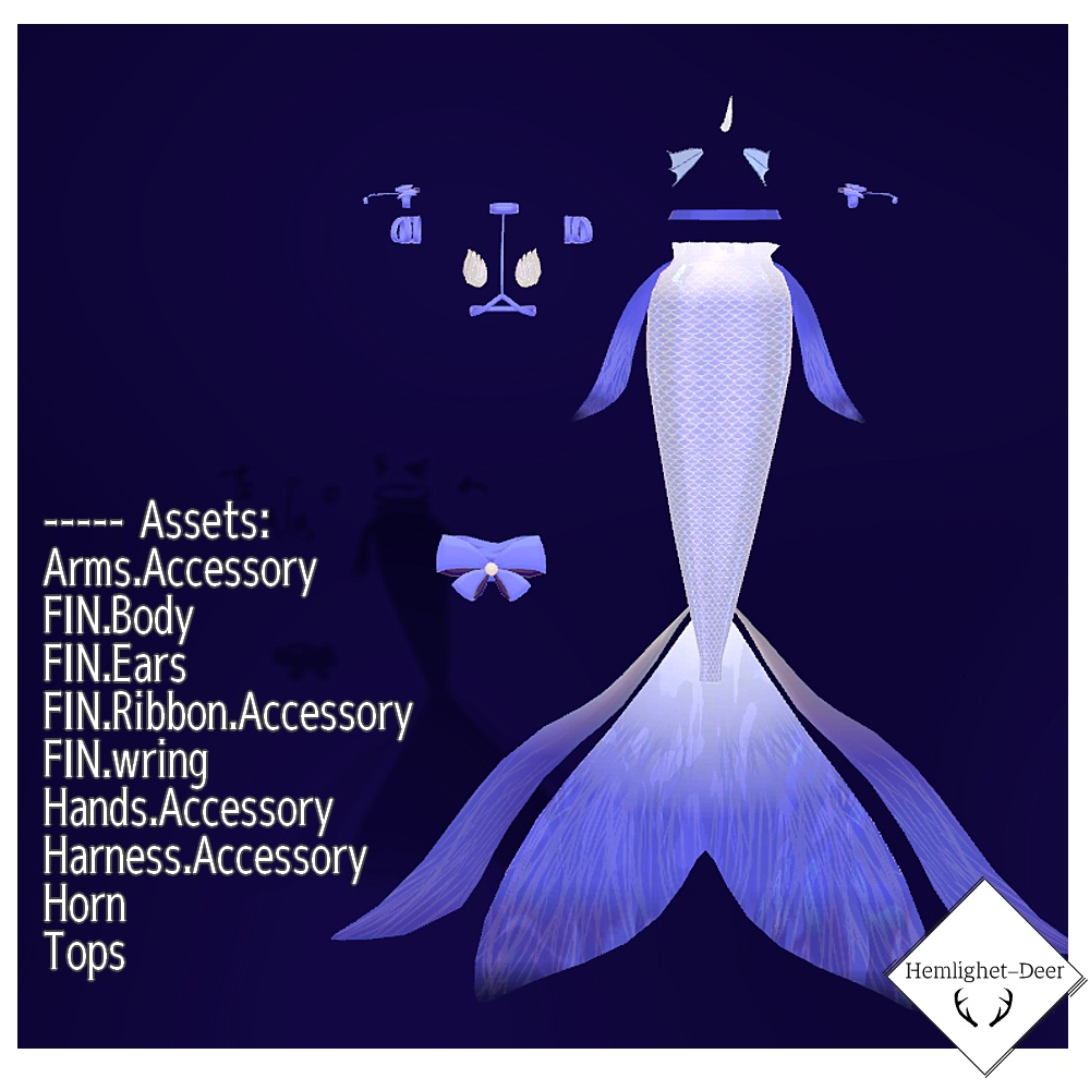 [VRChat] Mermaid (対応:3アバター)【3Dモデル】 - Hemlighet-Deer - BOOTH