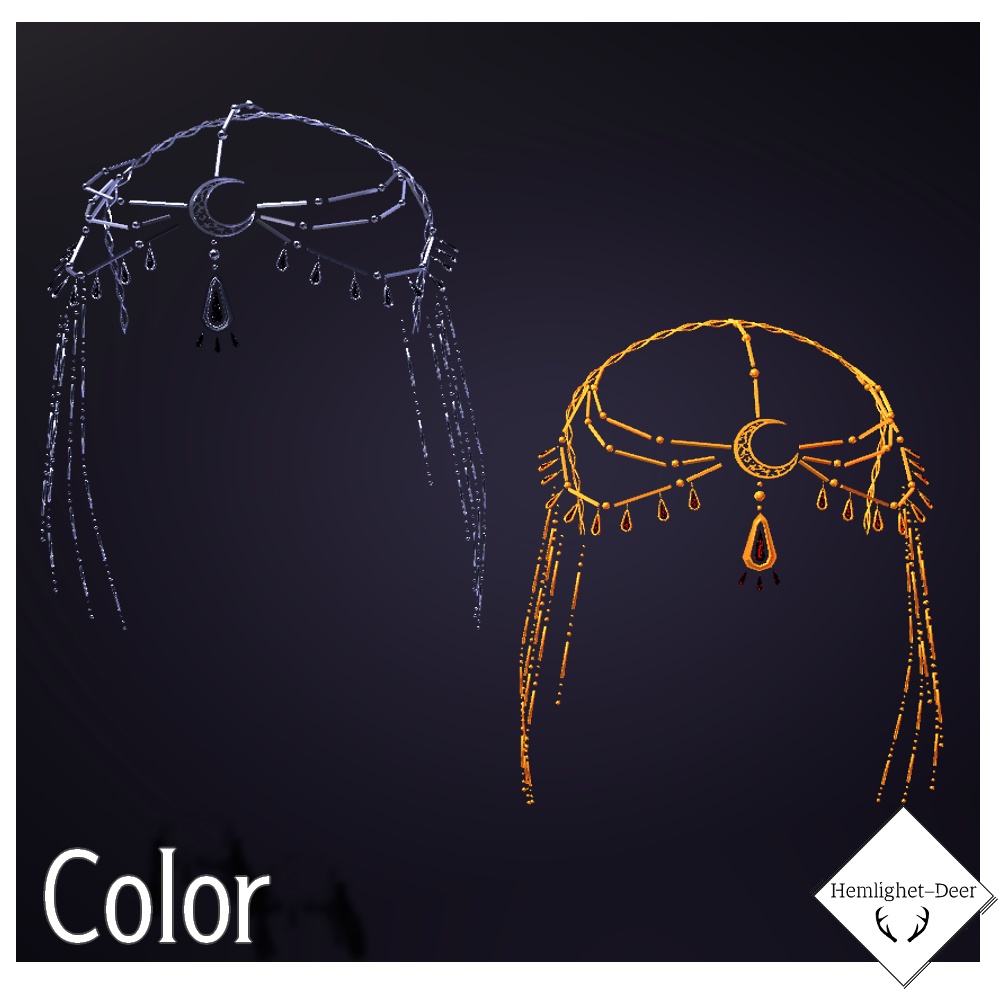 [VRChat] Qamar (HEAD Accessory)【3Dモデル】 - Hemlighet-Deer - BOOTH