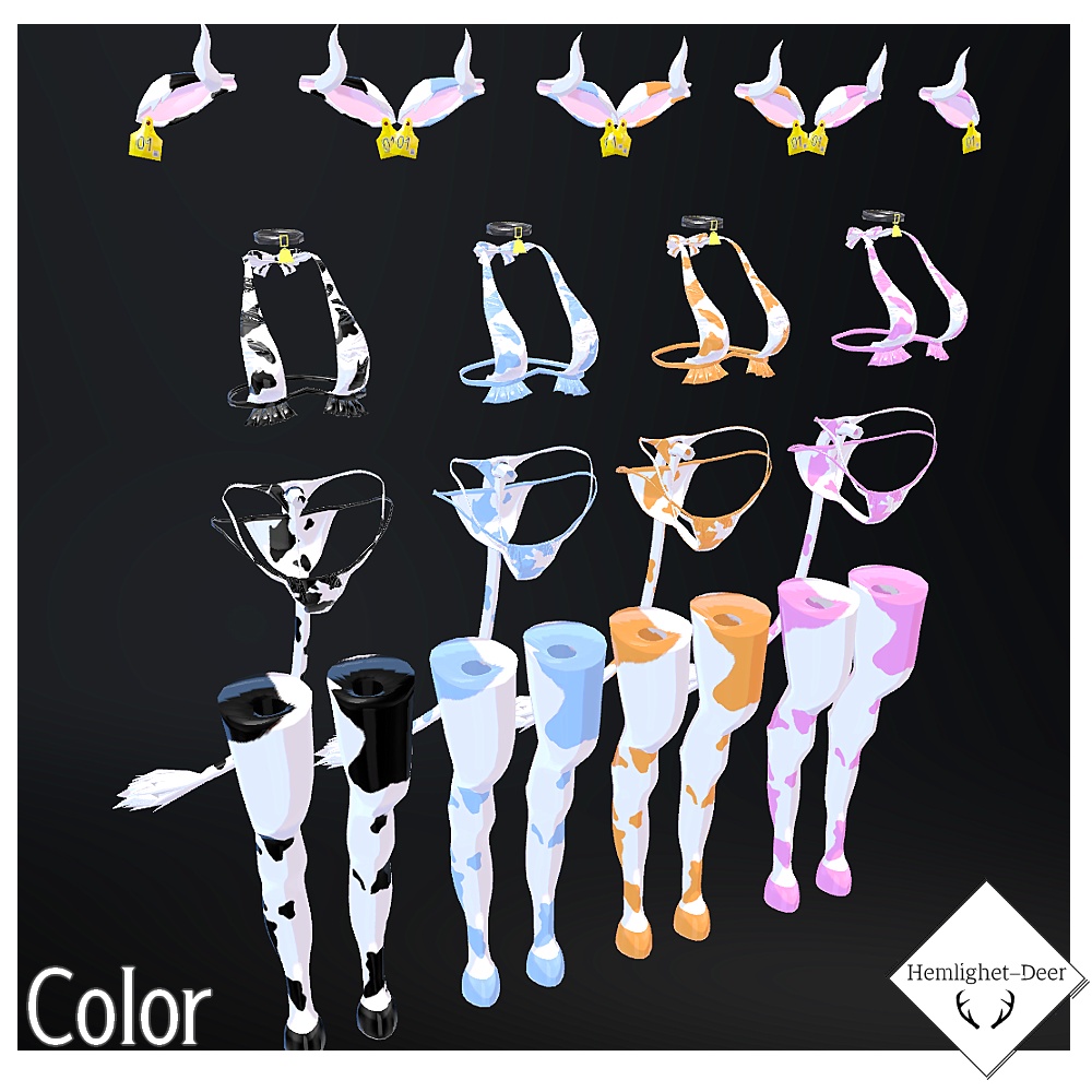 ※延長Black Friday 40%OFF※[VRChat] KO.Cow(牛さん衣装/パーツ販売あり) 【3Dモデル ...