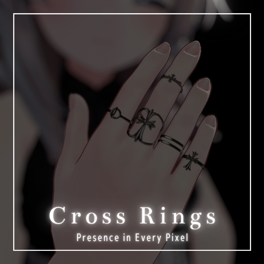【VRChat想定】Gothic Cross Ring （5種類｜4色） - Nulluno - BOOTH
