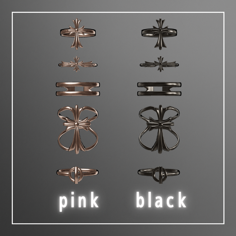 【VRChat想定】Gothic Cross Ring （5種類｜4色） - Nulluno - BOOTH
