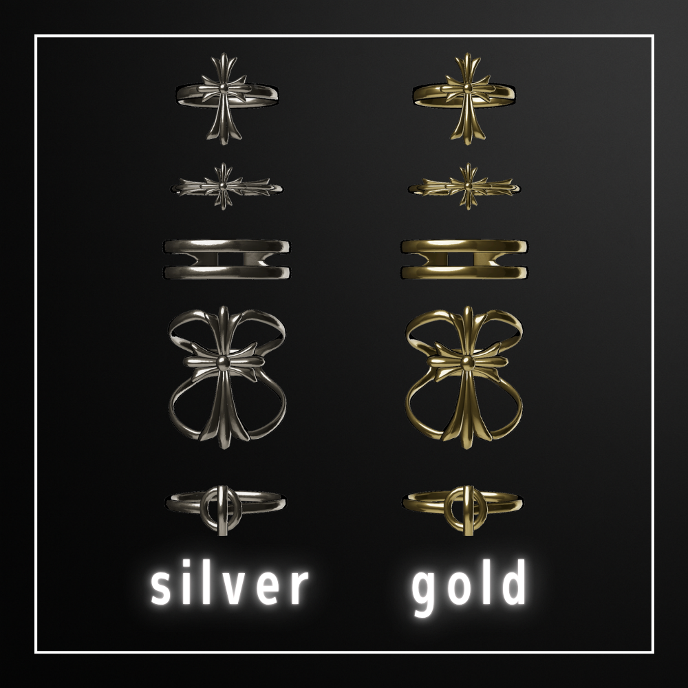 【VRChat想定】Gothic Cross Ring （5種類｜4色） - Nulluno - BOOTH