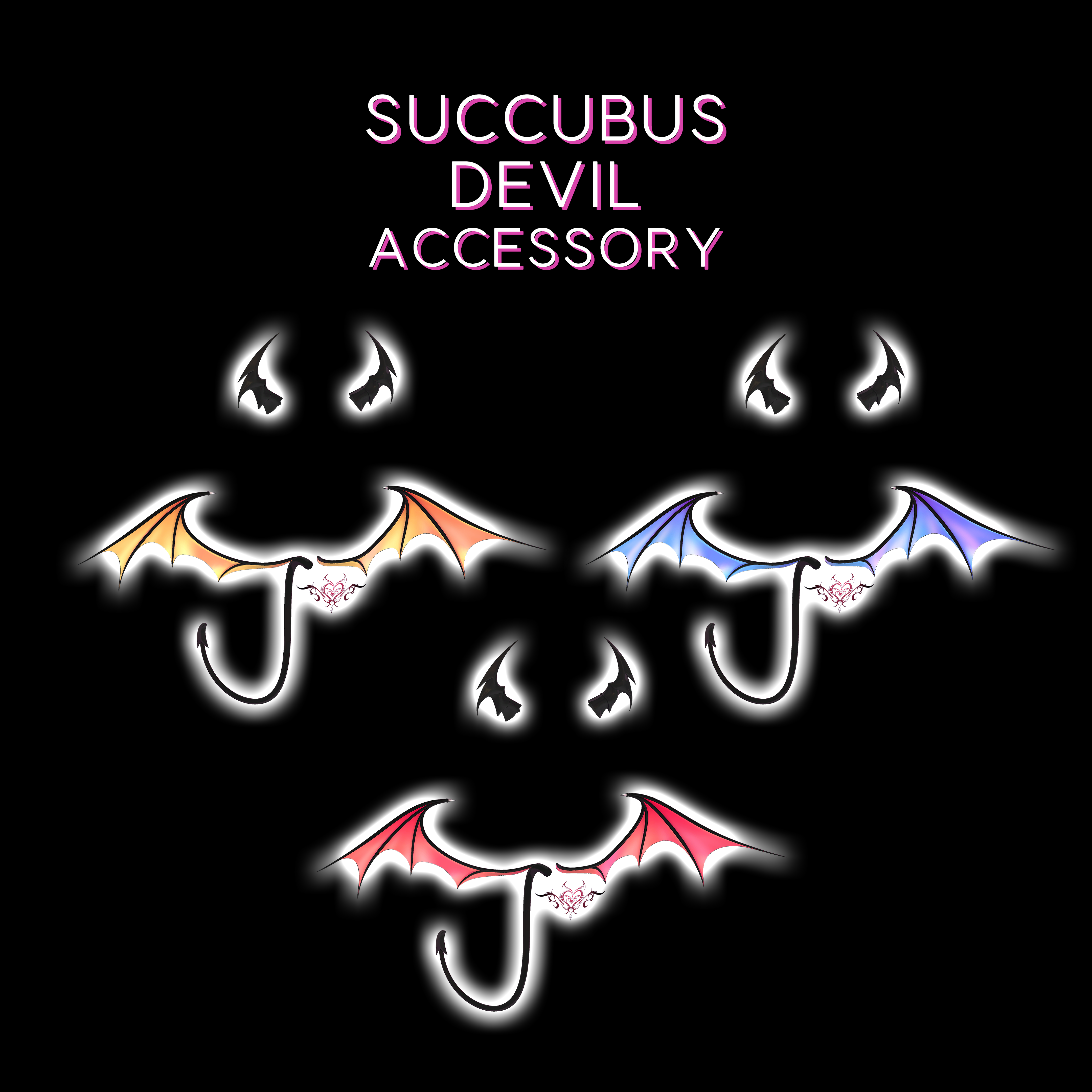 【Succubus Devil Accessory Set】 - 12 Avatars - サソウ - BOOTH