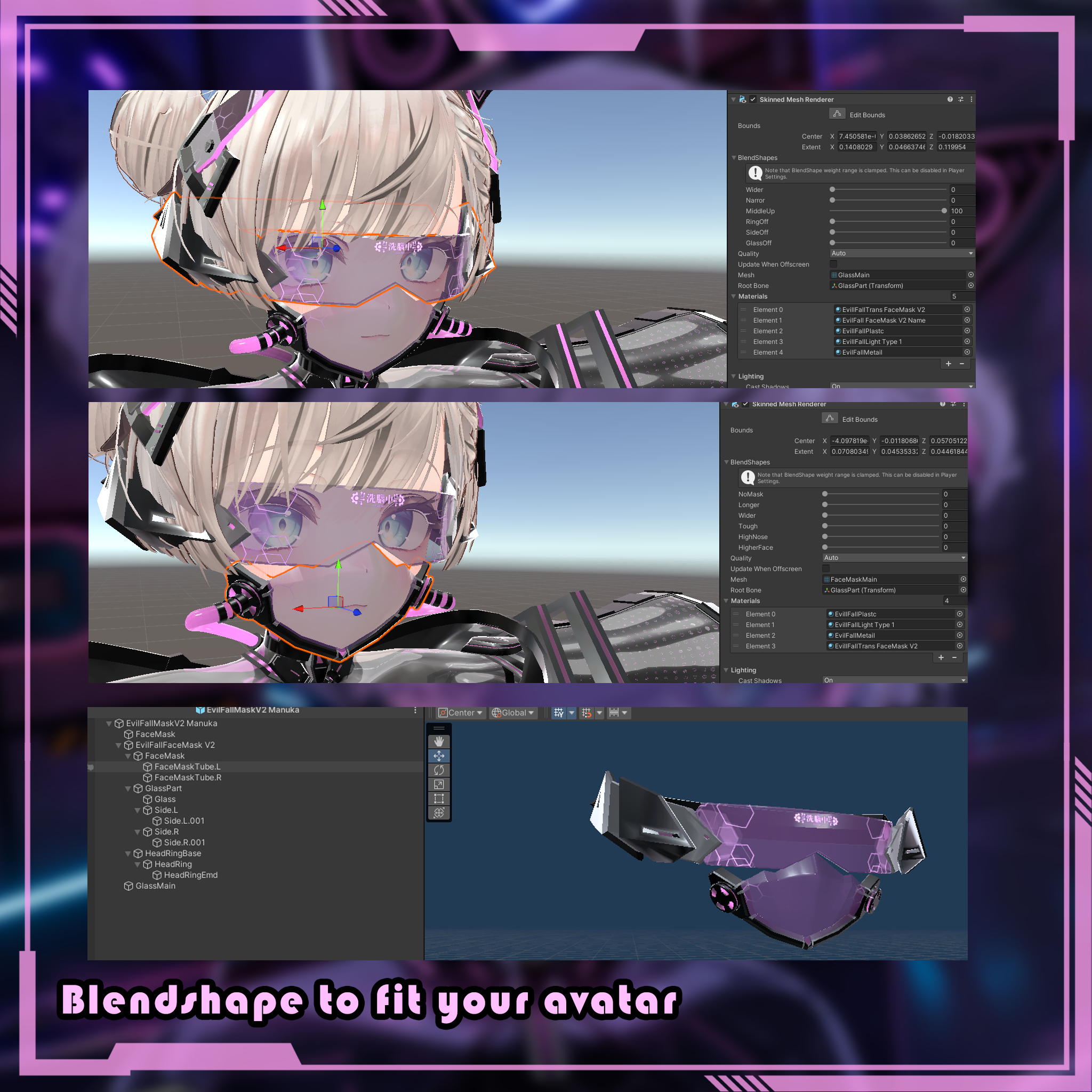 【Free】EvilFall Face Mask V2 恶堕战斗员用面罩V2 - yaokisub - BOOTH